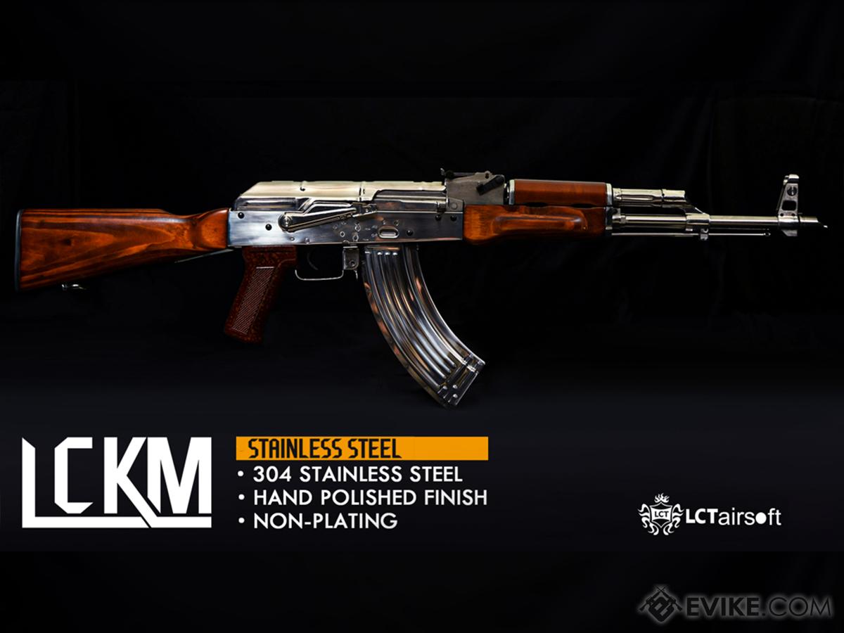 LCT Stamped Steel AKM Airsoft AEG Rifle w/ Full Stock (Model: Stainless ...