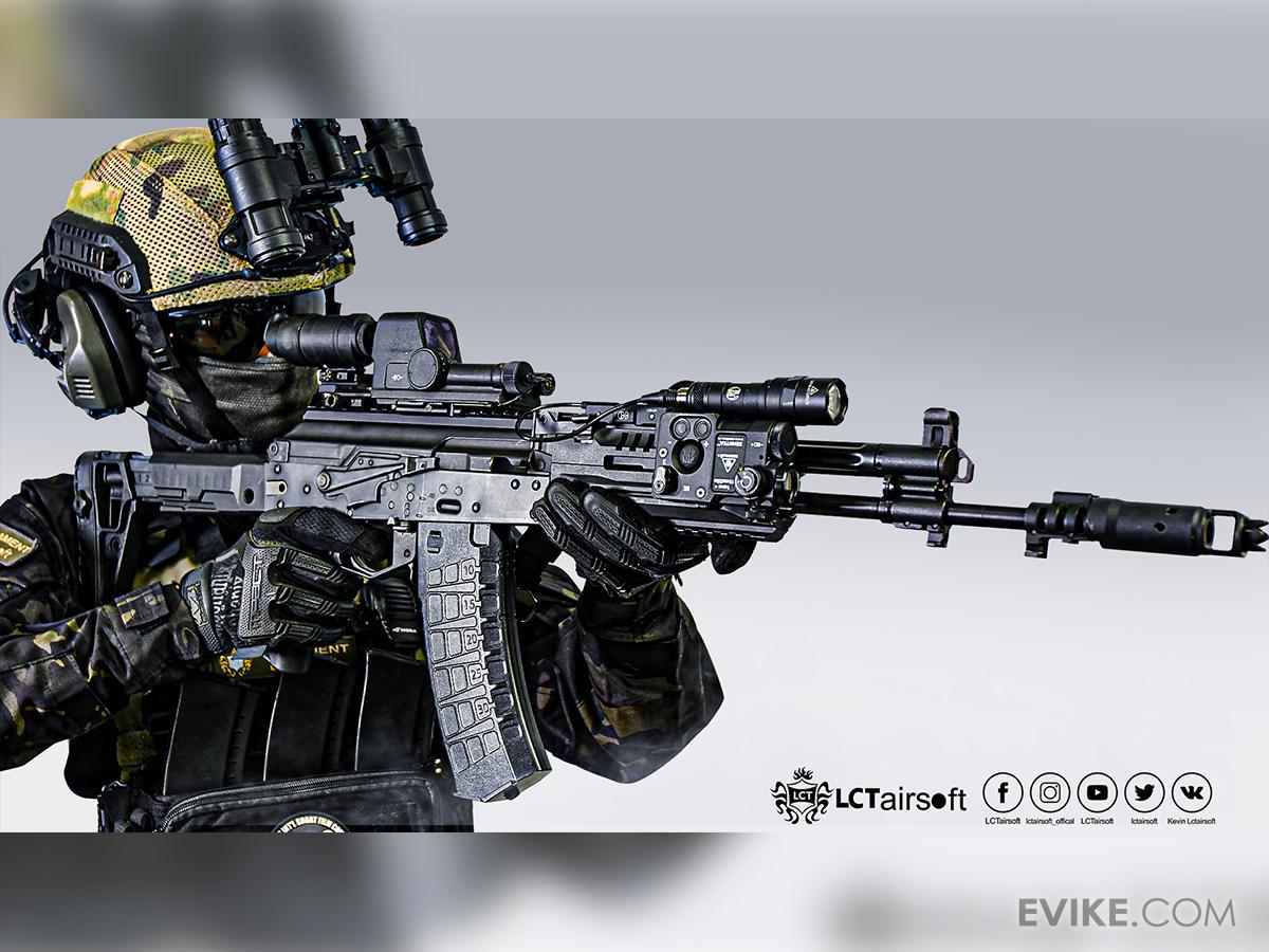 LCT Airsoft LCK-19 Steel Airsoft AEG Rifle w/ Side-Folding Adjustable ...