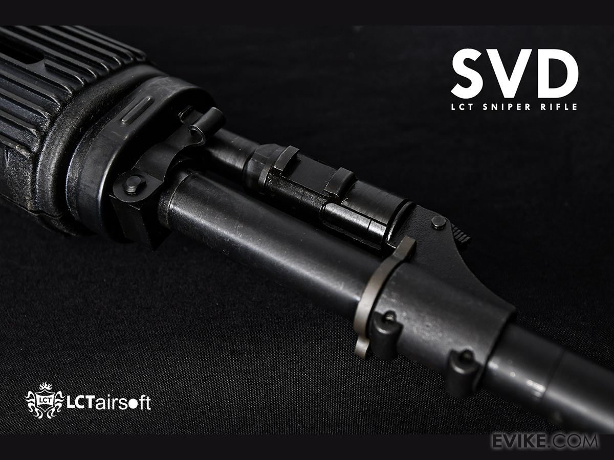 LCT Airsoft SVD Series Airsoft AEG Sniper Rifle (Model: Black Polymer ...