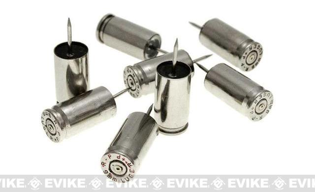 Lucky Shot USA 9mm Once Fire Ammunition Push Pins- Nickel (Set of 5 ...