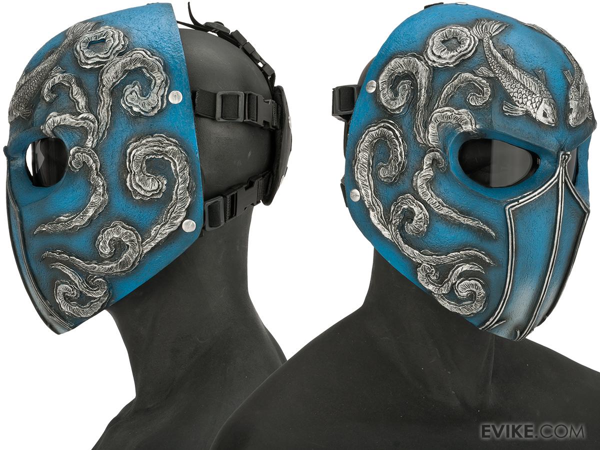 Evike.com R-Custom Fiberglass "Koi" Full Face Mask (Color: Blue / Smoke ...