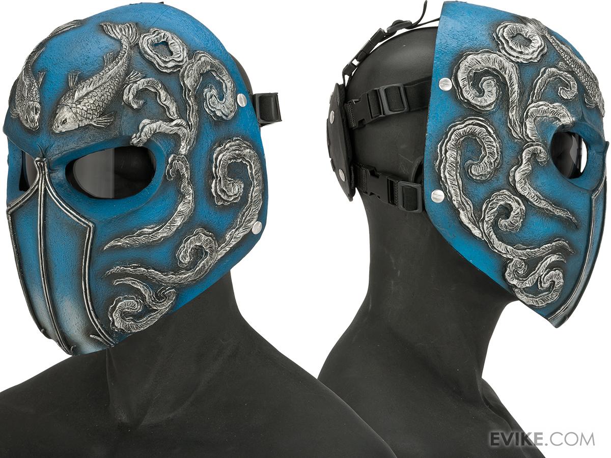 Evike.com R-Custom Fiberglass "Koi" Full Face Mask (Color: Blue / Smoke ...