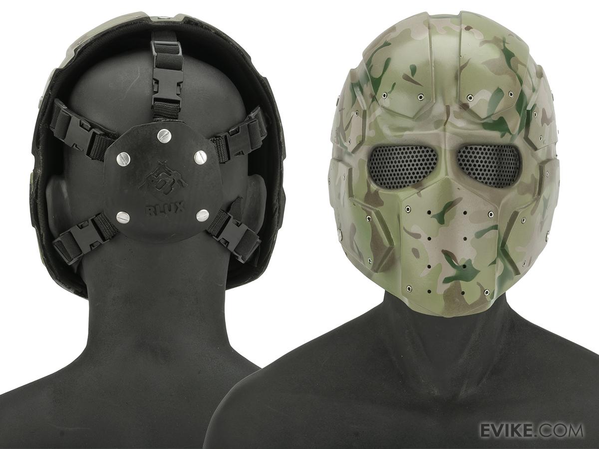 Evike.com R-Custom Raven Fiberglass Mask (Color: Woodland Camo / Mesh ...