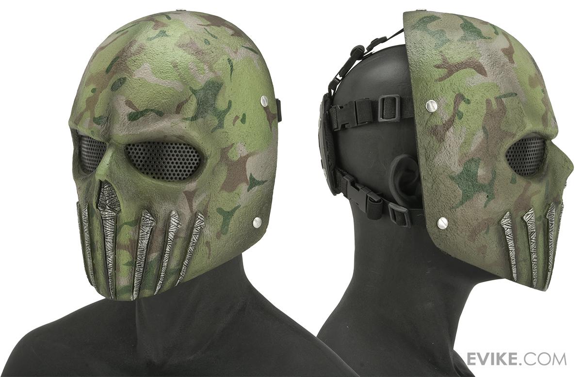 Evike.com R-Custom Wraith Fiberglass Mask w/ Wire Mesh (Color: Camo ...