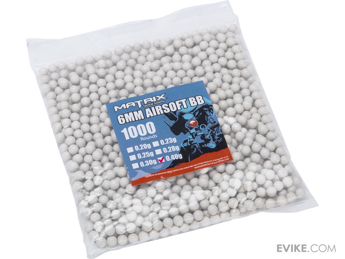 0.40g "Sniper MAX Grade" 6mm Airsoft BB by Matrix (Color: White / 1,000 Rounds), Accessories ...