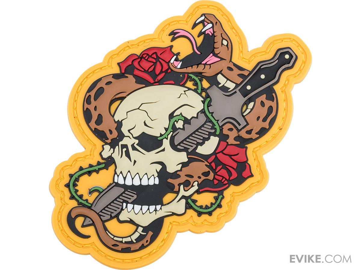 Mil-Spec Monkey "Skull Snake 1" PVC Morale Patch (Color: Full Color ...