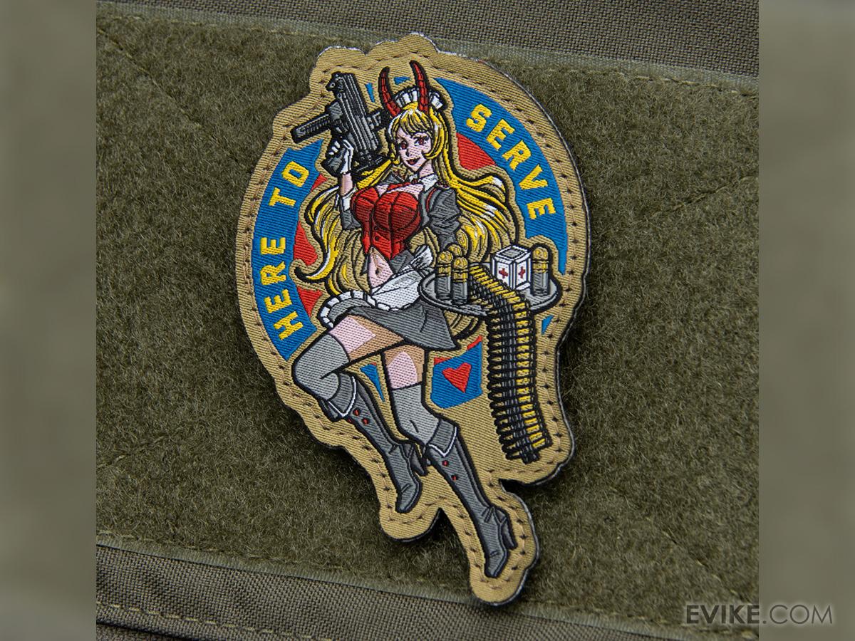 Mil-Spec Monkey "Here To Serve" Embroidered Anime Morale Patch (Color ...