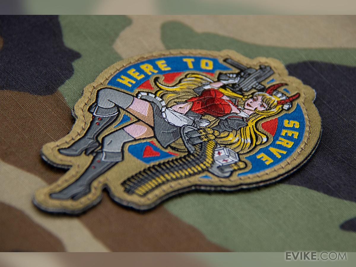 Mil-Spec Monkey "Here To Serve" Embroidered Anime Morale Patch (Color ...
