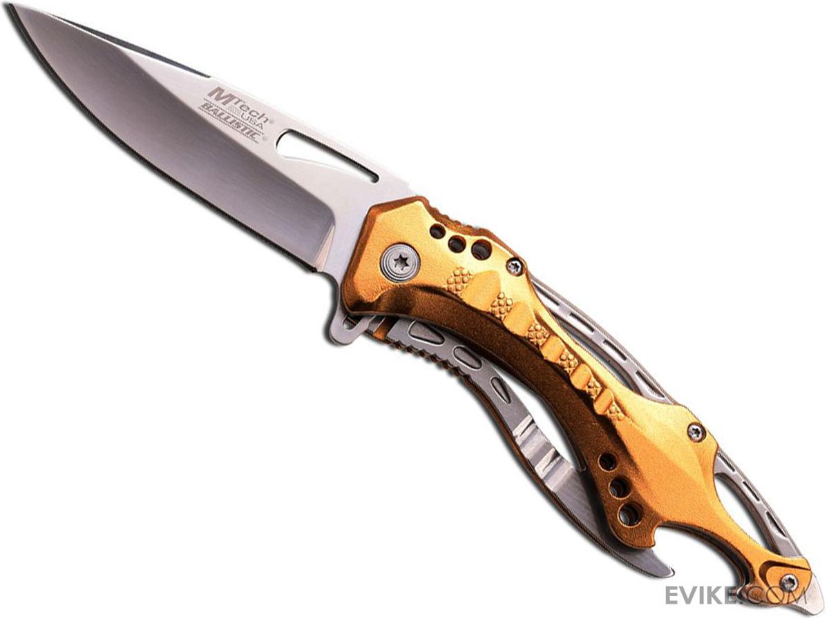 M-Tech 4.5" Assisted Opening Knife (Type: Gold Handle / Silver Blade ...