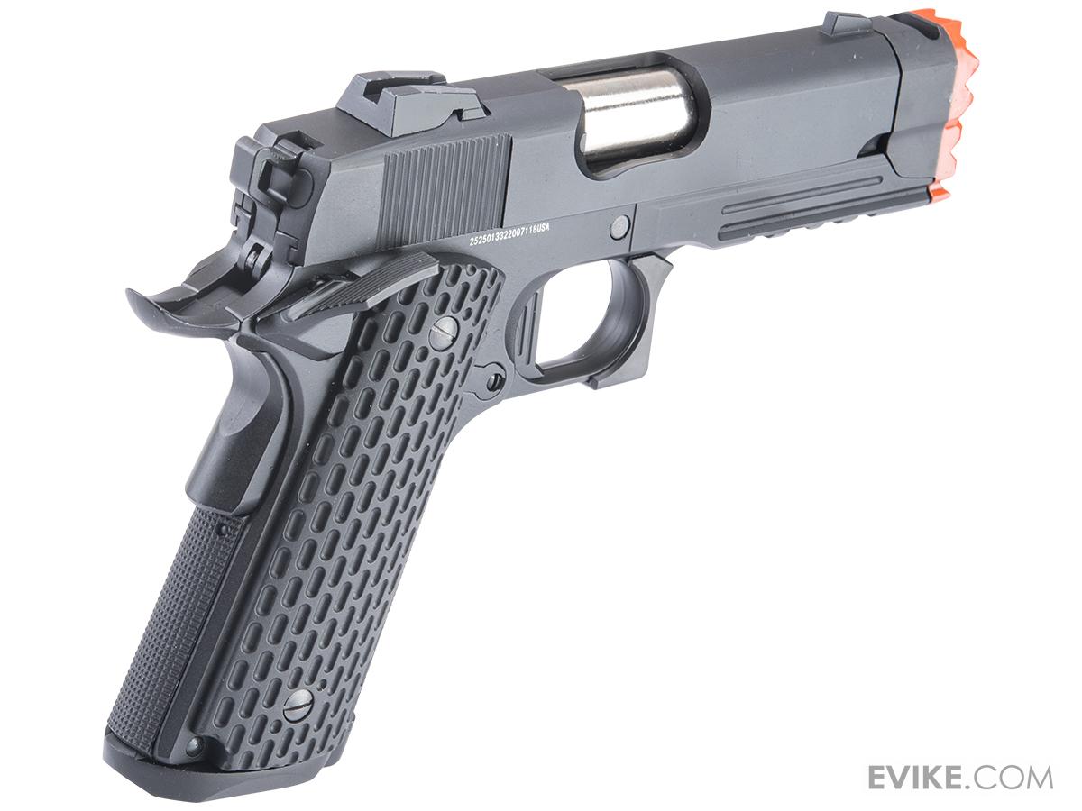 Golden Eagle Tactical Striker 1911 Airsoft Gas Blowback Pistol (Model: Pitted Pattern Grips ...