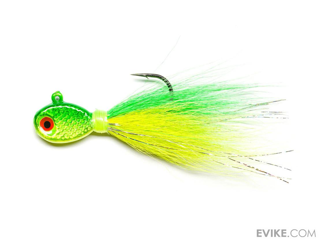 Mustad Saltwater Tamer Bucktail Jig (Color: Chartreuse & Lime / 1oz ...