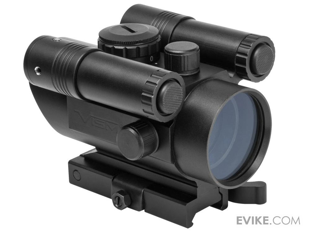VISM by NcStar Red Dot Sight w/ Built-In Green Laser and LED Flashlight ...