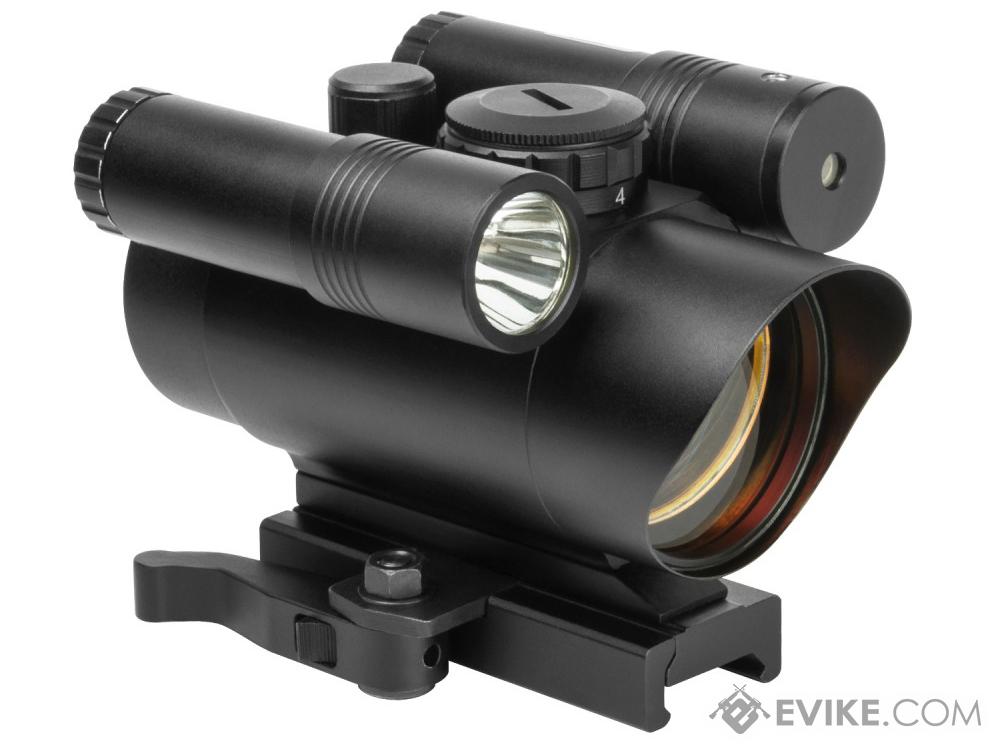 VISM by NcStar Red Dot Sight w/ Built-In Green Laser and LED Flashlight ...