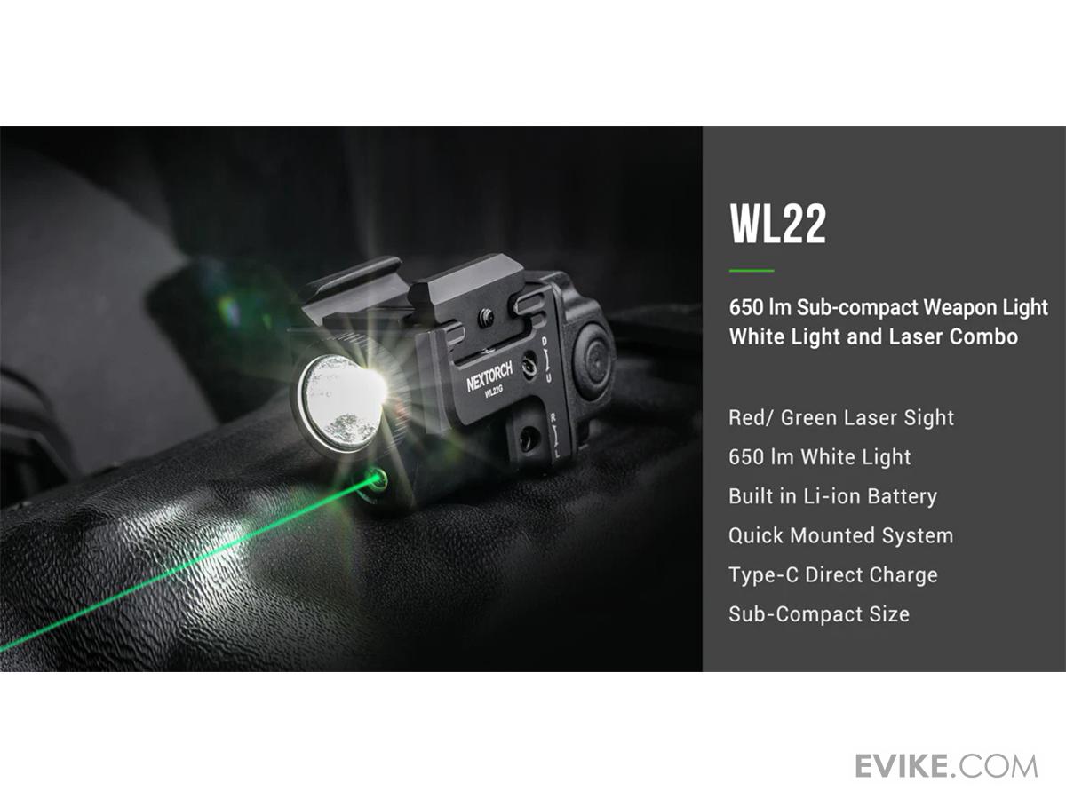 Nextorch 650 Lumen Tactical Weapon Light w/ Visible Laser Aiming Module ...