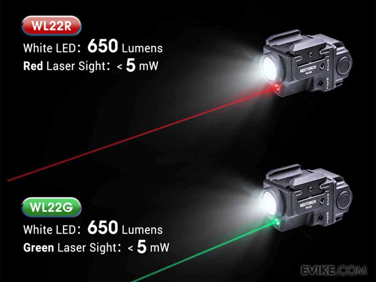 Nextorch 650 Lumen Tactical Weapon Light w/ Visible Laser Aiming Module ...