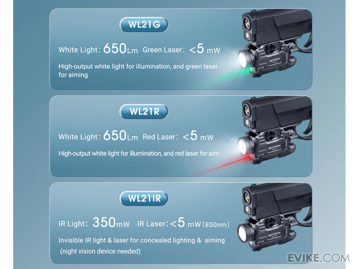 Nextorch 650 Lumen Compact Tactical Weapon Light w/ Visible Laser ...