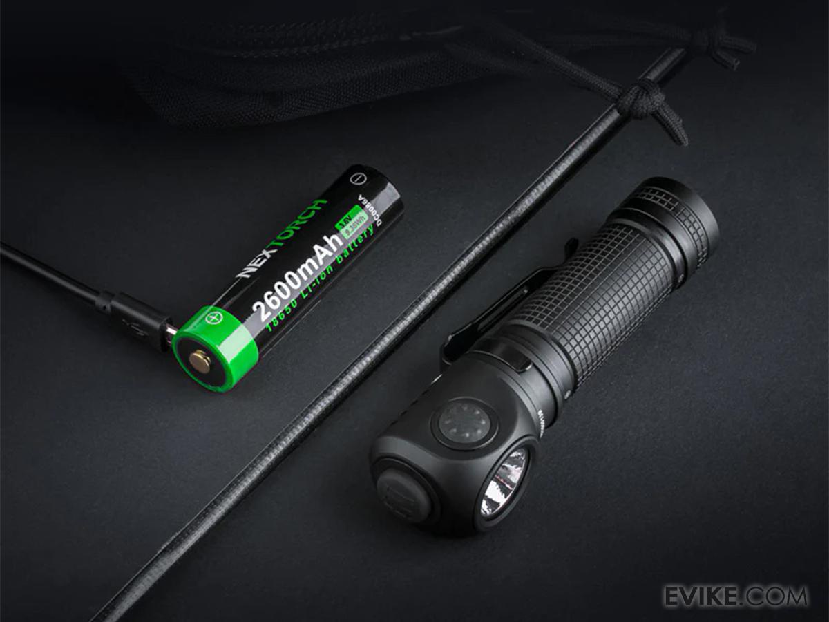 Nextorch P10 Right-Angle Tactical Flashlight w/ 3 Light Modes ...
