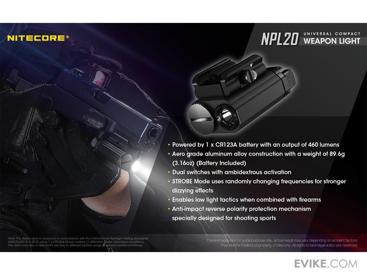 Nitecore NPL20 460 Lumen Universal Rail Compact Weapon Light ...