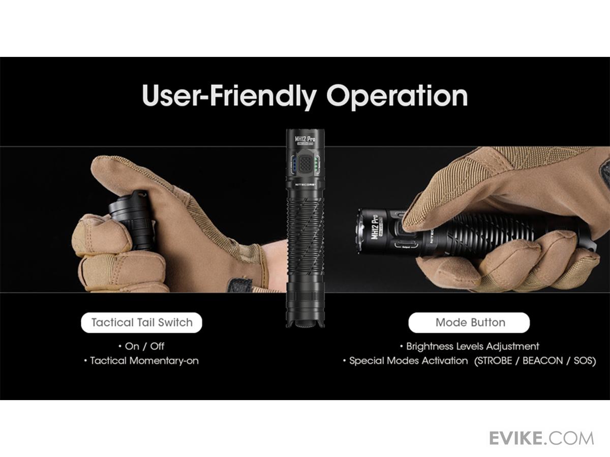 NITECORE MH12 Pro 3300 Lumen USB-C Rechargeable Flashlight, Accessories ...