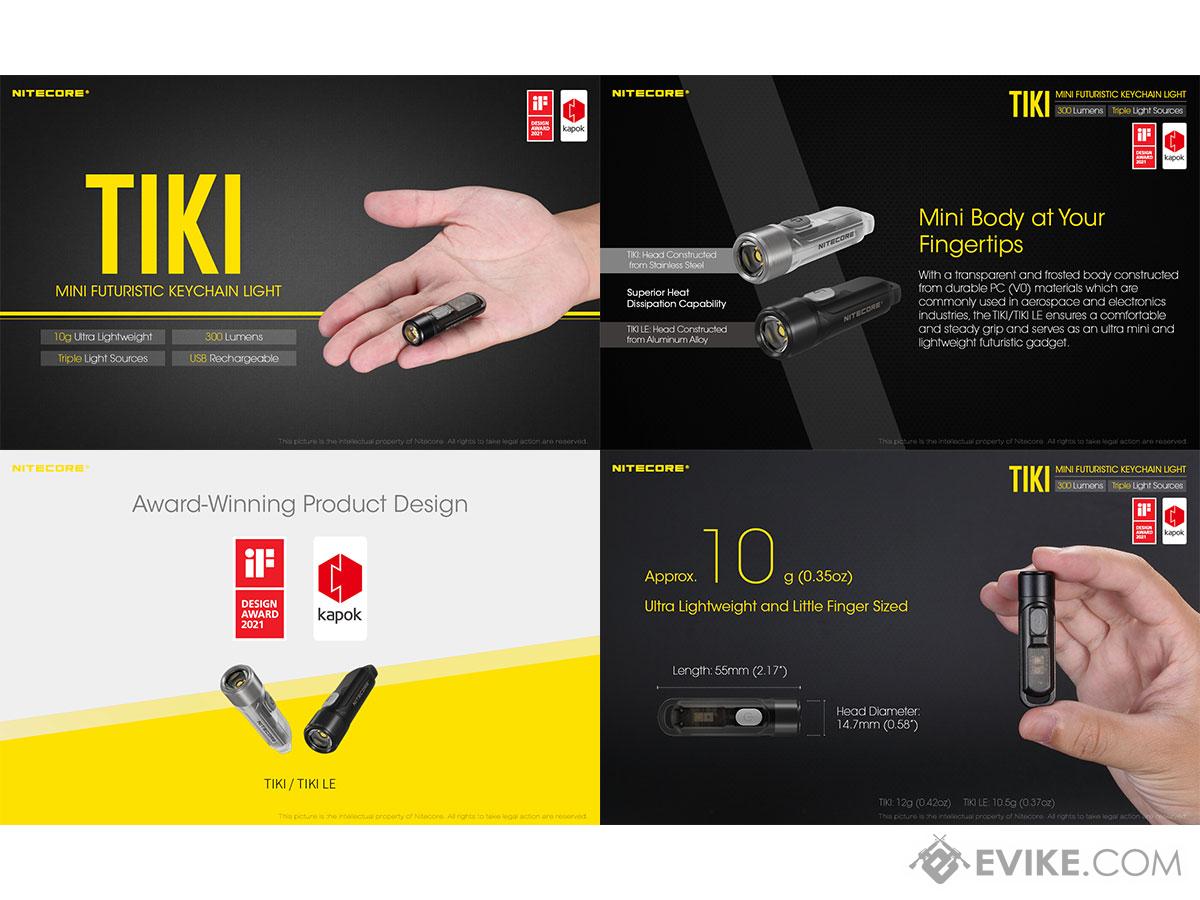 NiteCore TIKI 300 Lumen Micro USB Rechargeable Mini Keychain Flashlight ...