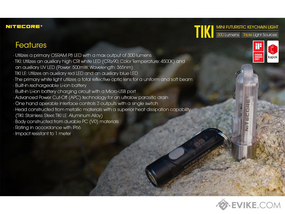 NiteCore TIKI 300 Lumen Micro USB Rechargeable Mini Keychain Flashlight ...