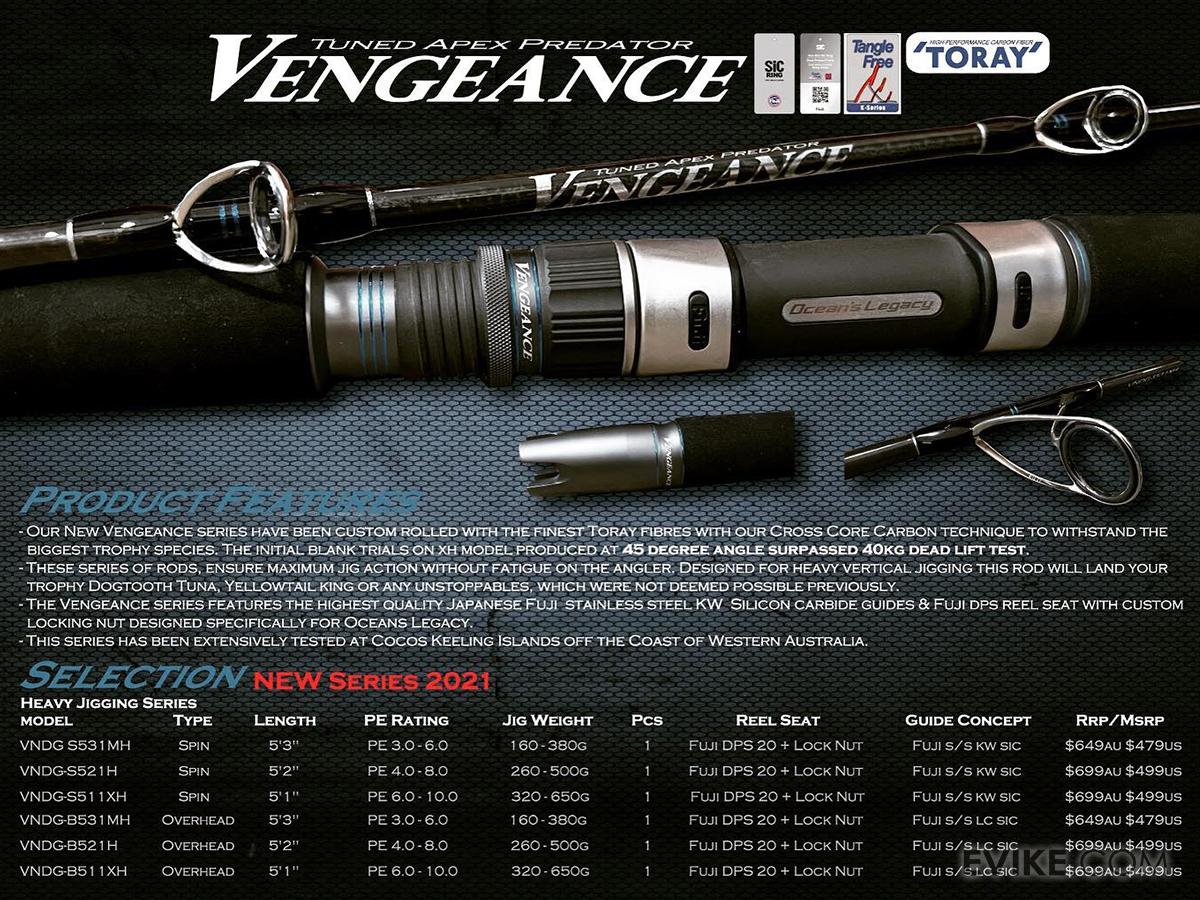 Ocean's Legacy Vengeance Apex Predator Series Fishing Rod (Model ...