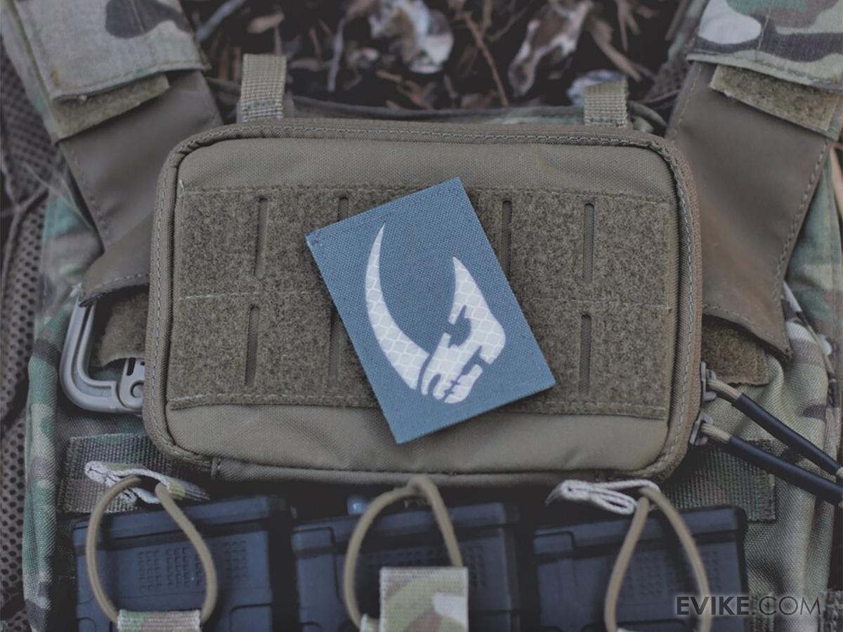 The Overland Portal "Mudhorn" Patch (Color: Gray / White Reflective), Tactical Gear/Apparel ...