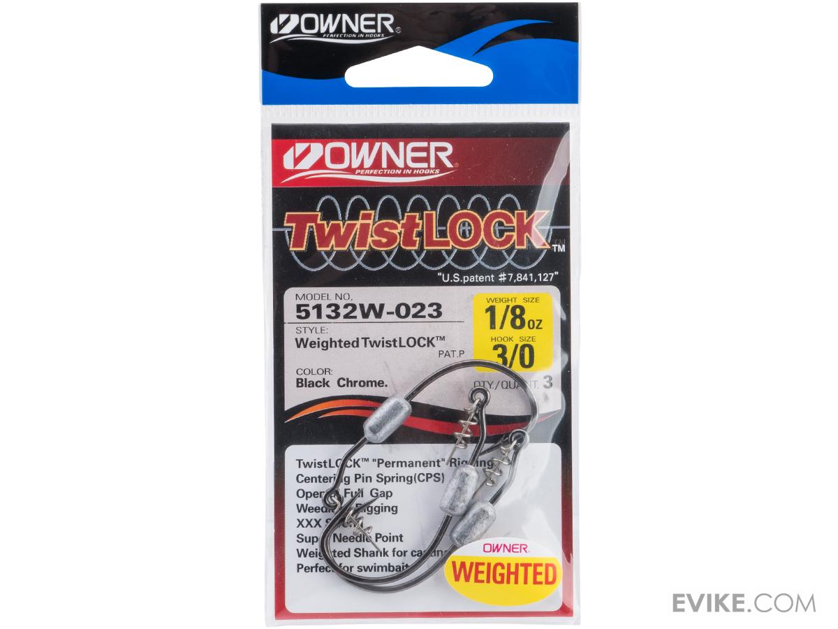 Owner 3X Weighted Twistlock Fishing Hook w/ Centering-Pin-Spring (Size ...