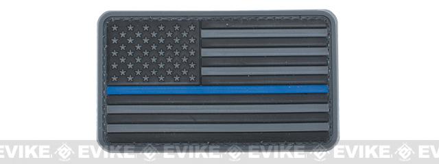 US Flag PVC Hook and Loop Rubber Patch - Regular / Gray & Blue, Tactical Gear/Apparel, Patches ...