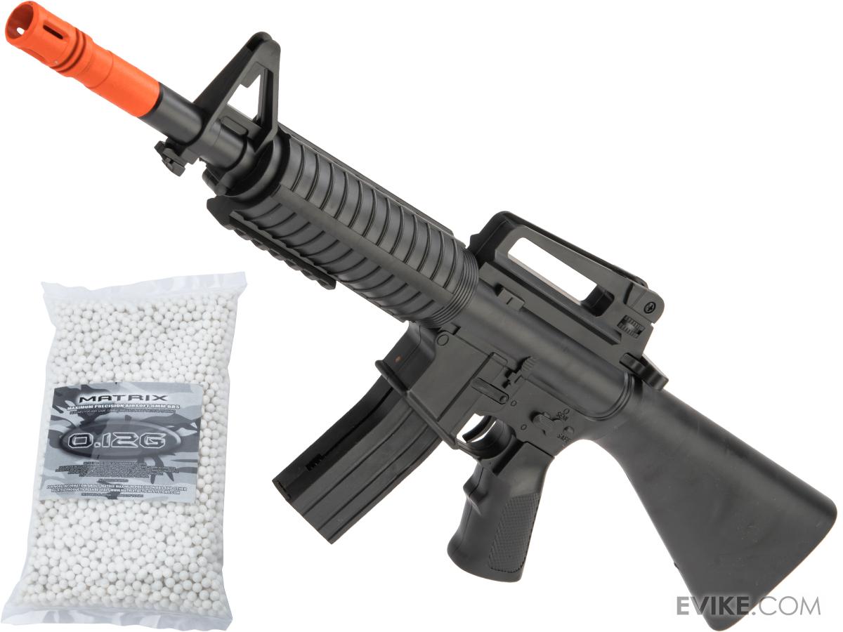 ASP Mini M16 Single Shot Spring Powered Airsoft Rifle (Package: Rifle ...