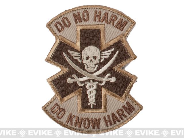 Mil-Spec Monkey "Do No Harm - Pirate" Embroidered Morale Patch (Color: Desert), Tactical Gear ...