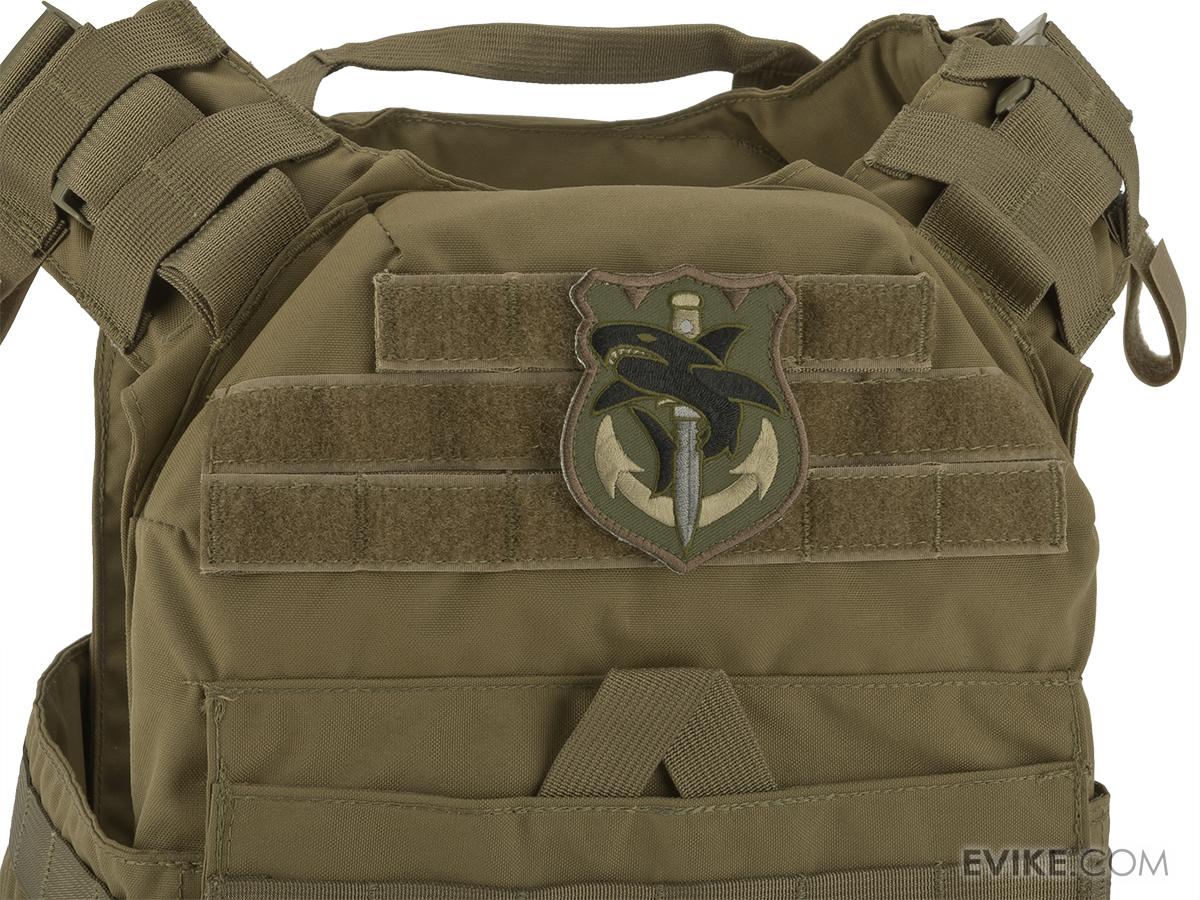 Mil-Spec Monkey "Tactical Shark" Morale Patch (Color: Forest), Tactical Gear/Apparel, Patches ...