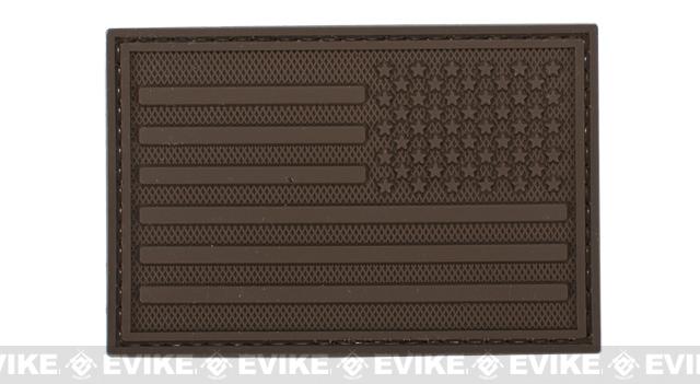 z US Flag PVC Hook and Loop Rubber Patch - Reverse / Brown, Tactical ...