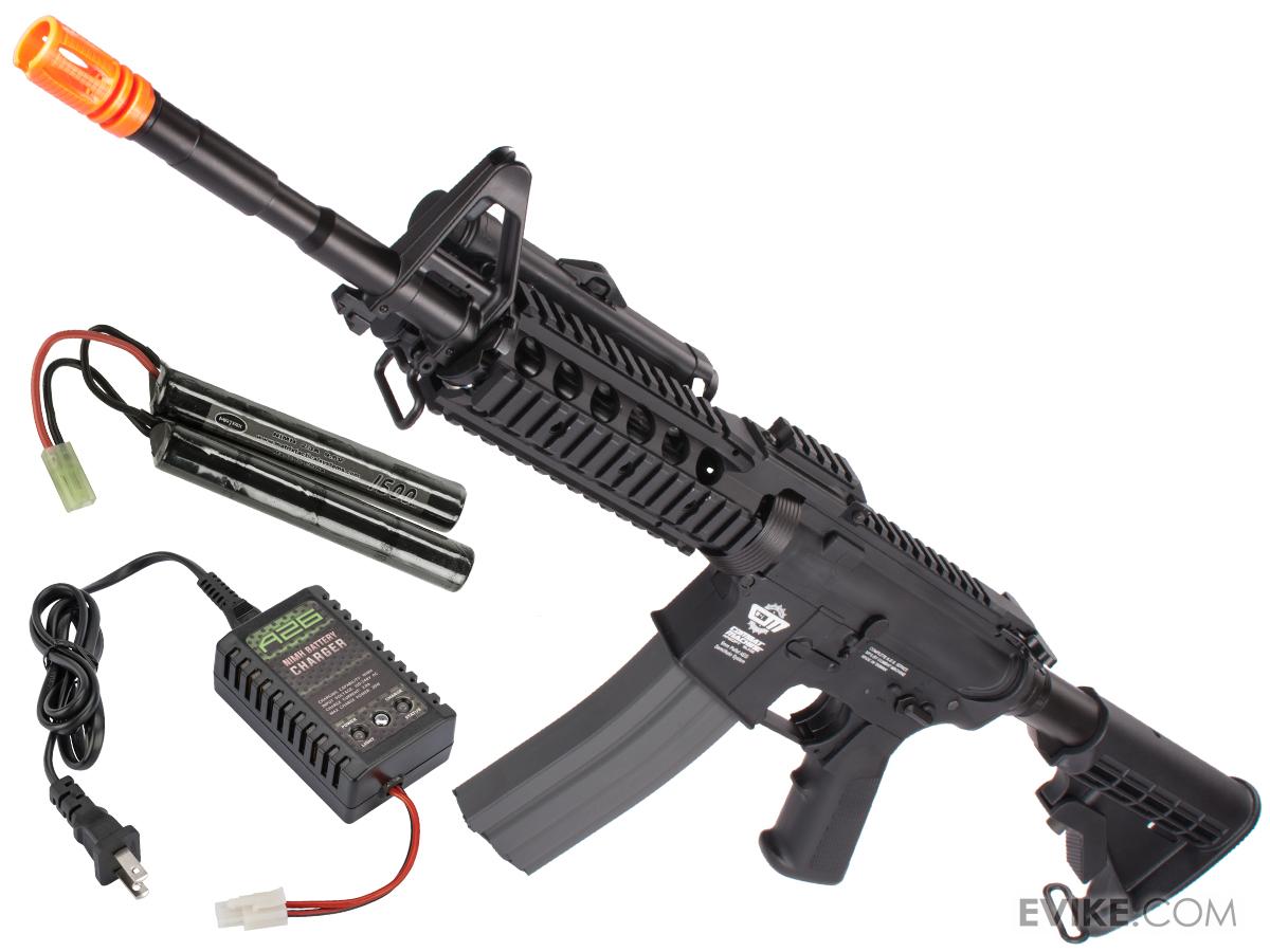 Evike Custom Class I G&G M4 Airsoft AEG Rifle - RASII Black (Package: Add 9.6 Butterfly Battery ...