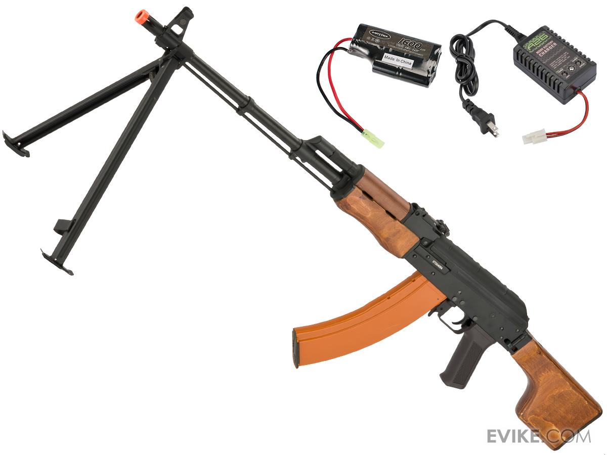 CYMA Standard RPK LMG Airsoft AEG Rifle w/ Steel Bipod and Wood Folding ...