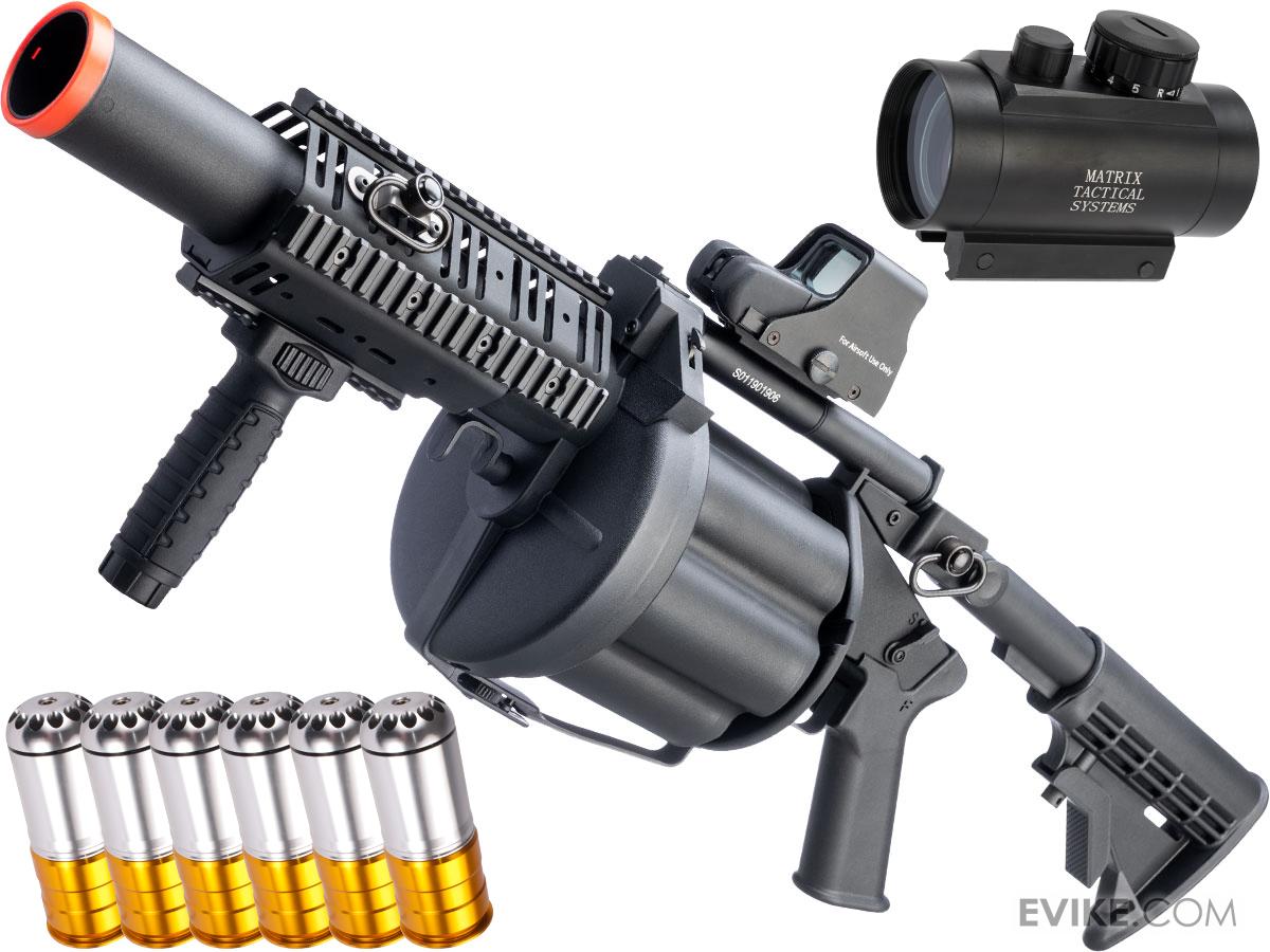 ICS MGL Full Size Airsoft Revolver Grenade Launcher (Color: Black Gen.2 ...