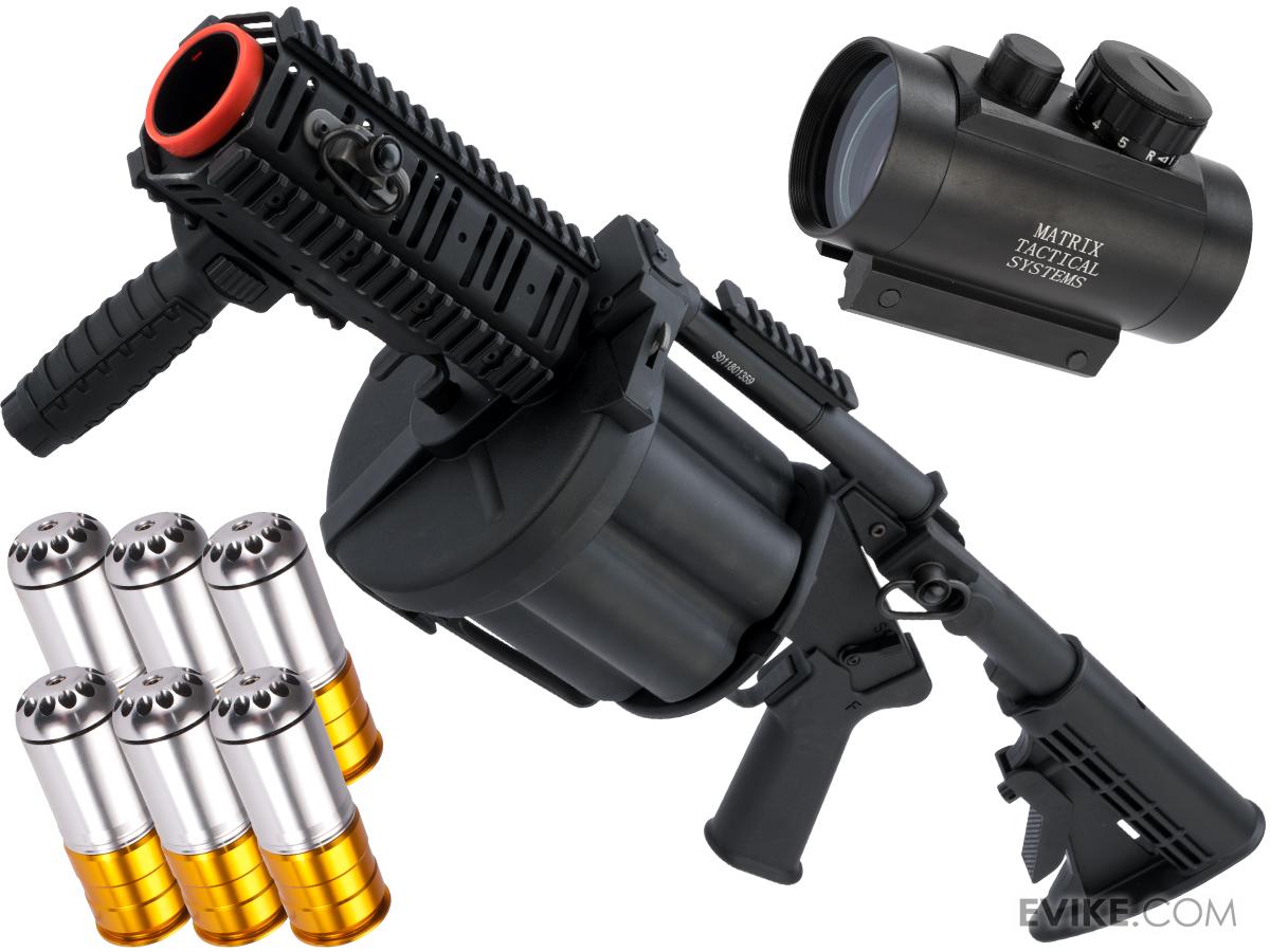 ICS MGL Full Size Airsoft Revolver Grenade Launcher (Color: Black Gen.2 ...