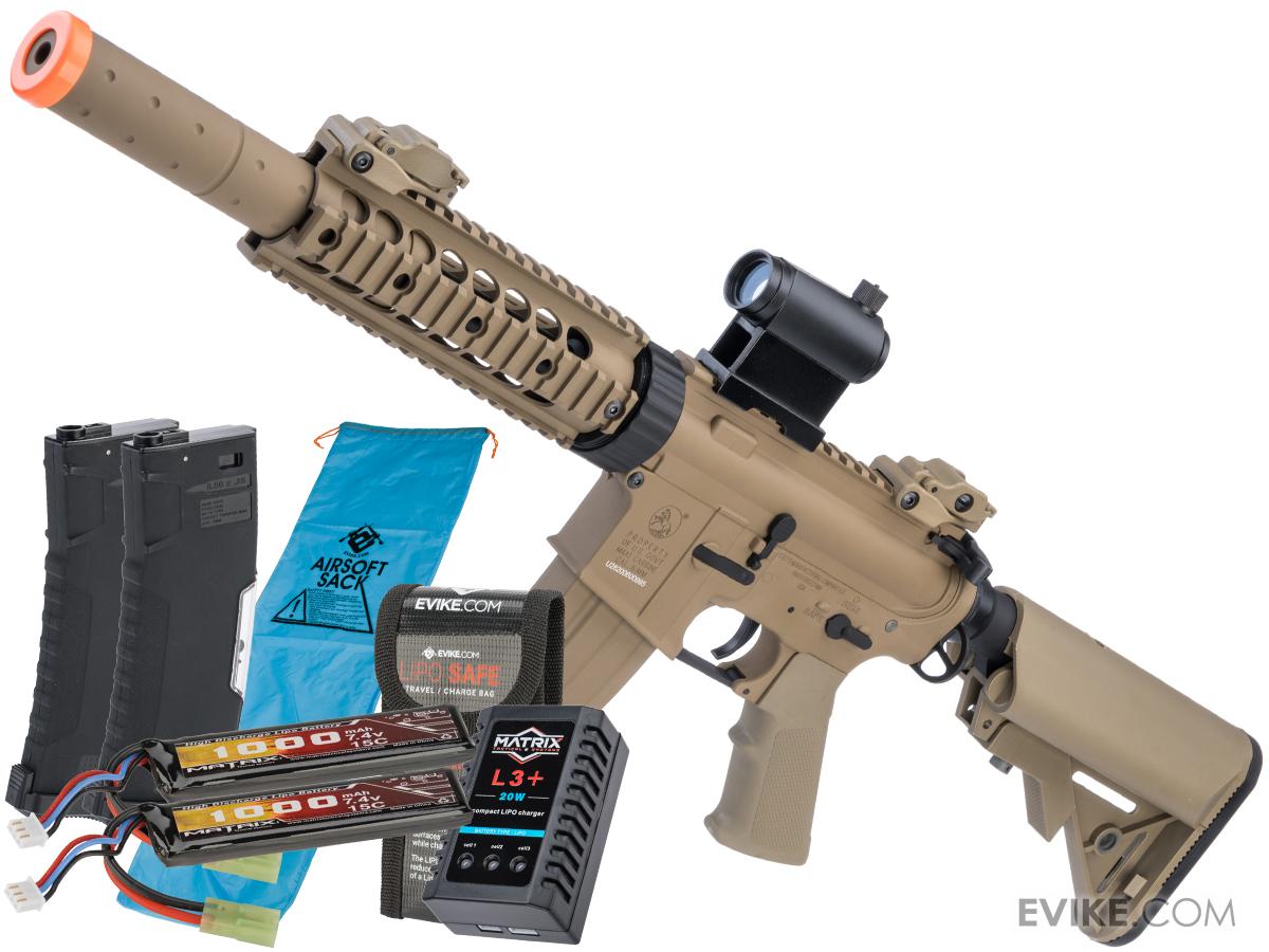 Colt Licensed Elite Line Full Metal M4 AEG by Cybergun (Model: M4 CQB-R w/ 7" Rail / Tan / Go ...