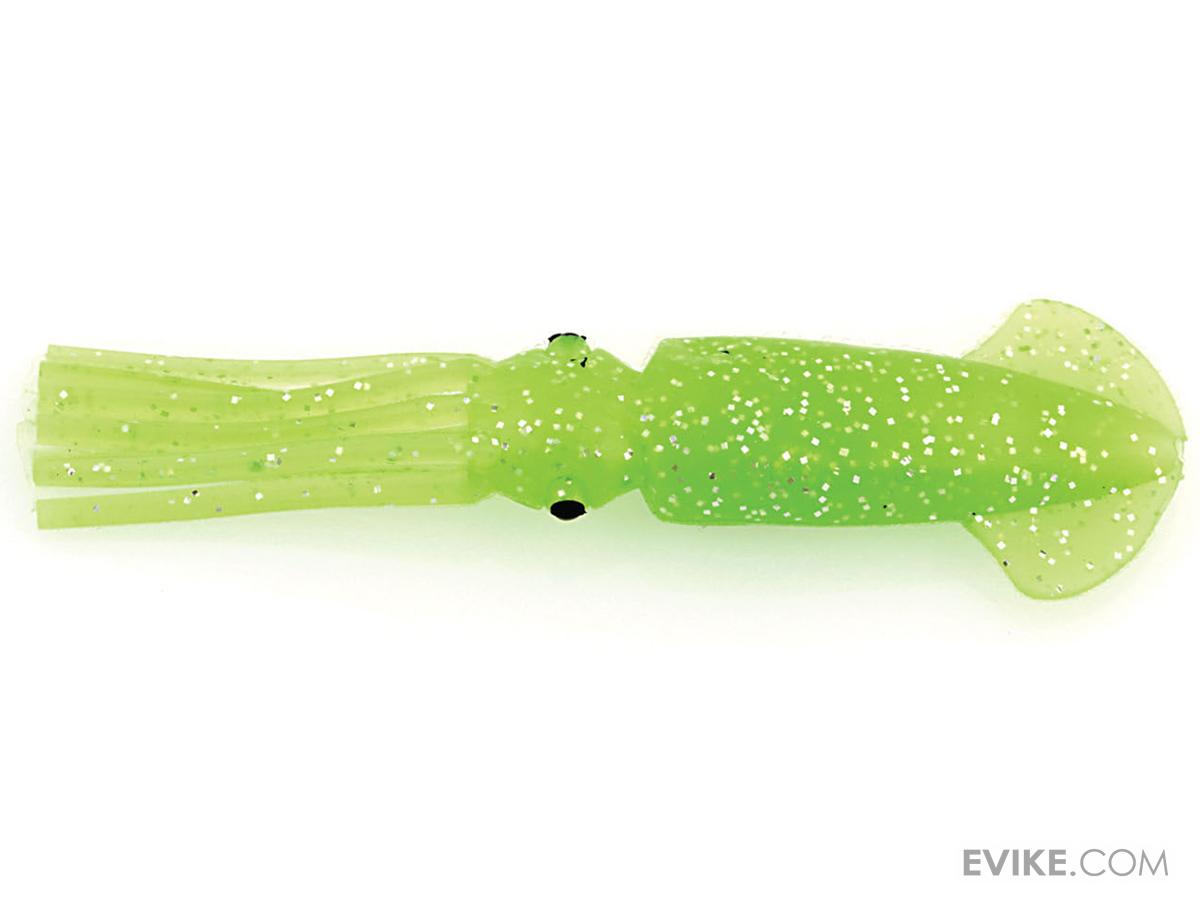 P-Line Rock Cod 3.5" Squid Fishing Rig (Color: Glow Green / Glitter ...