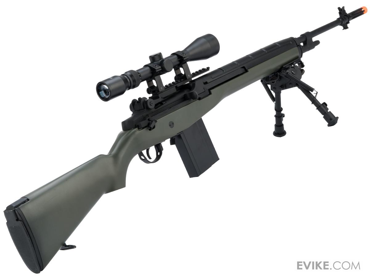 AGM MP008 M14 Airsoft AEG Battle Rifle w/ Scope Mount (Color: OD Green ...