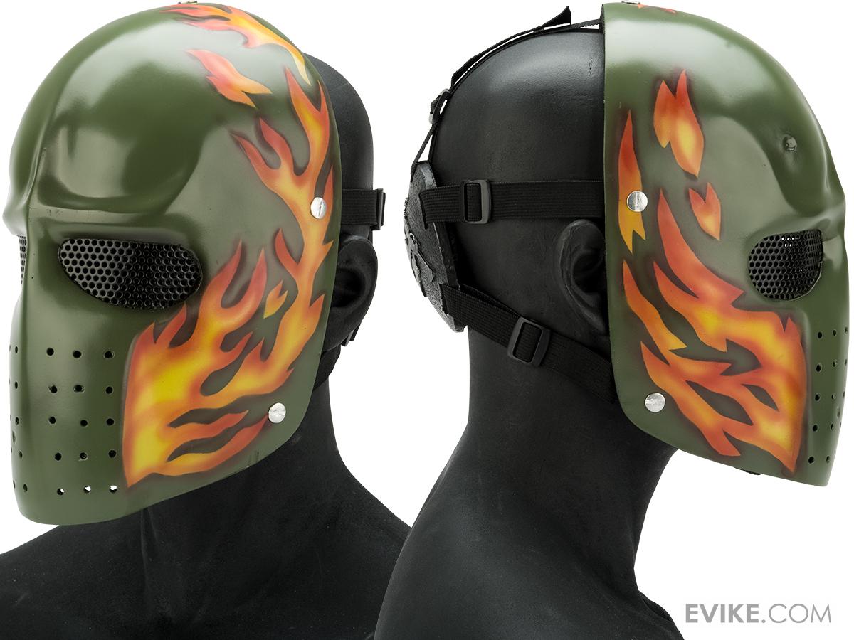 Evike.com R-Custom Fiberglass "Army" Full Face Mask (Color: Orange ...