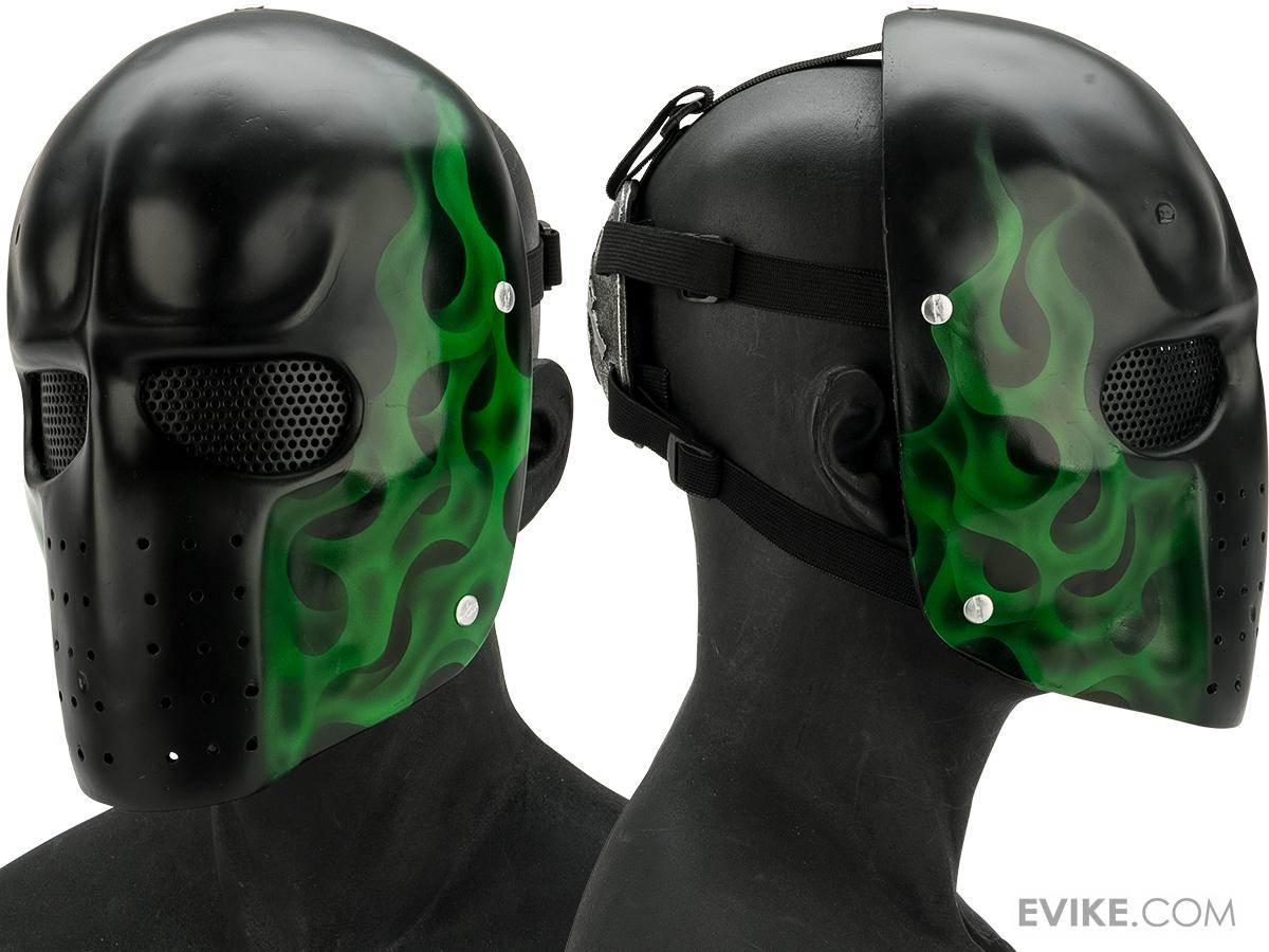 Evike.com R-Custom Fiberglass "Army" Full Face Mask (Color: Green Flame ...