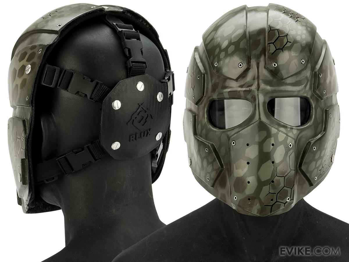 Evike.com R-Custom Raven Fiberglass Mask (Color: Highlander OD / Clear ...