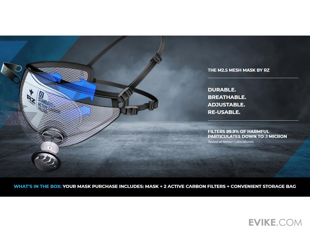 RZ Mask M2.5 Mesh Reusable Dust/Pollution Masks (Color: Titanium ...