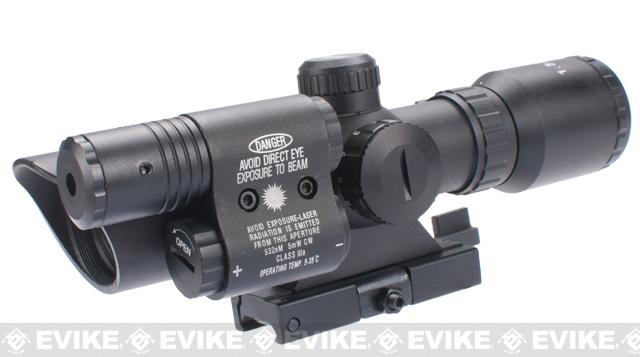 AIM Sports 1.5-5x32 Dual Illuminated Tactical Scope w/ Green Laser ...