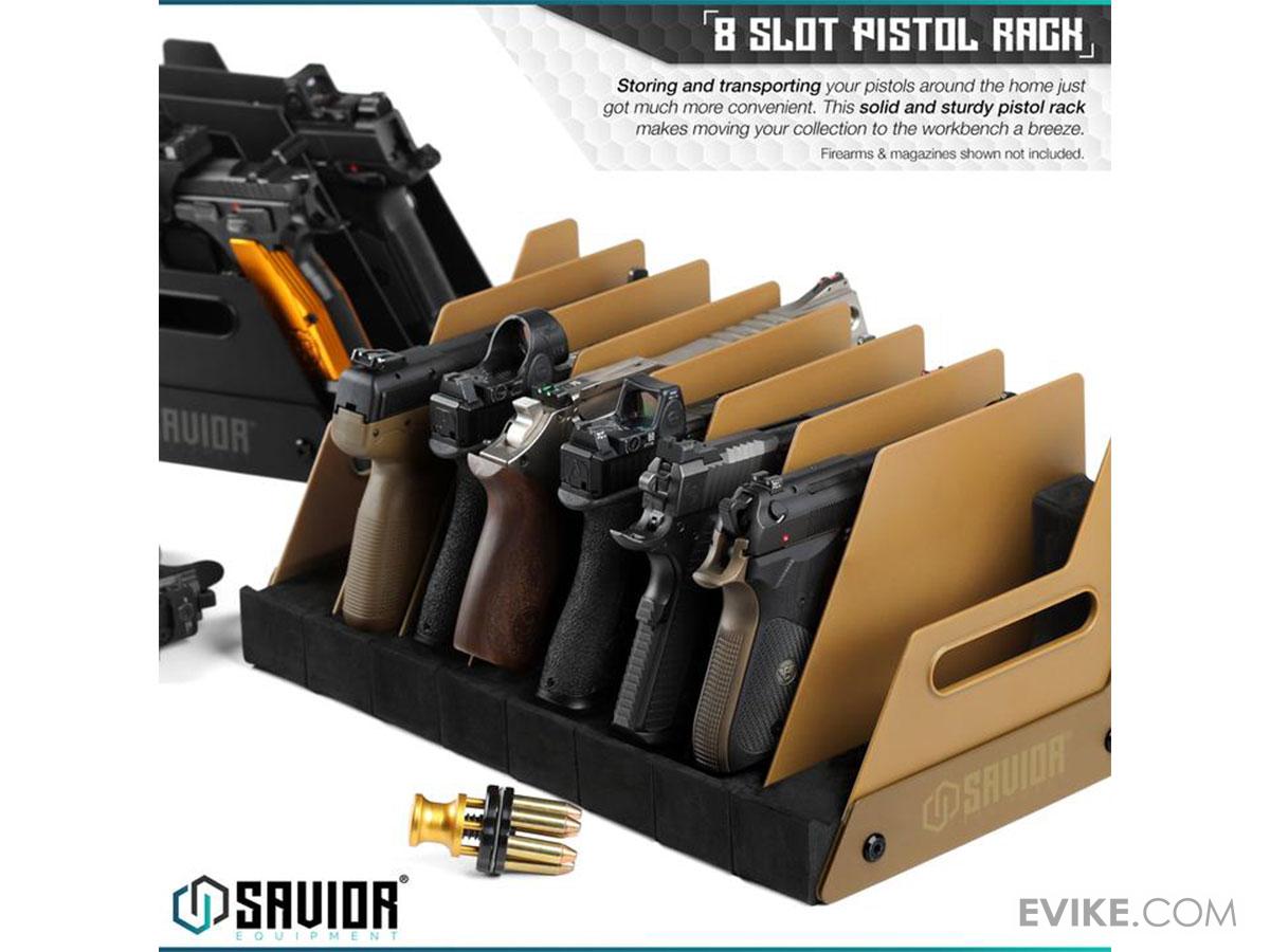 Savior Equipment Pistol Storage Gun Rack (Model: 8 Slot / RAL 8000 Tan ...