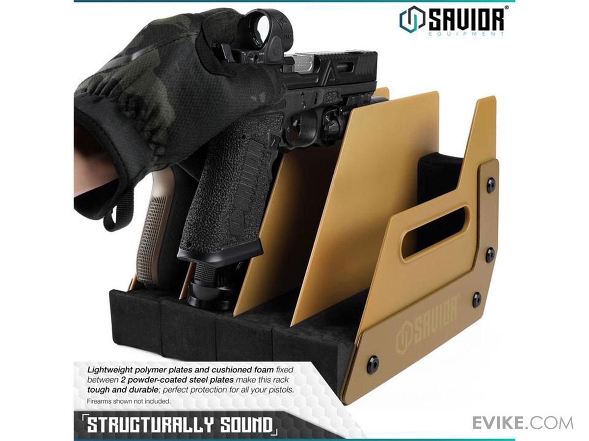 Savior Equipment Pistol Storage Gun Rack (Model: 4 Slot / RAL 8000 Tan ...