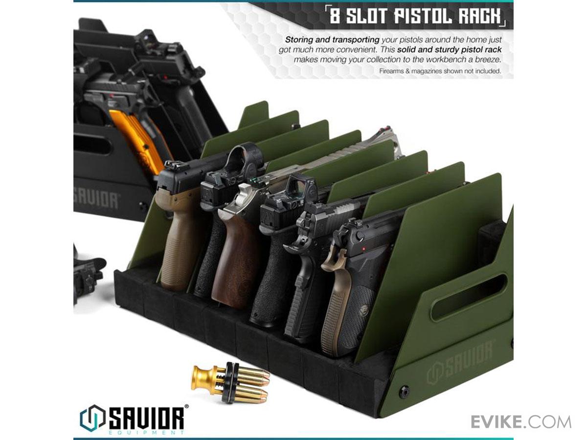 Savior Equipment Pistol Storage Gun Rack (Model: 8 Slot / OD Green ...