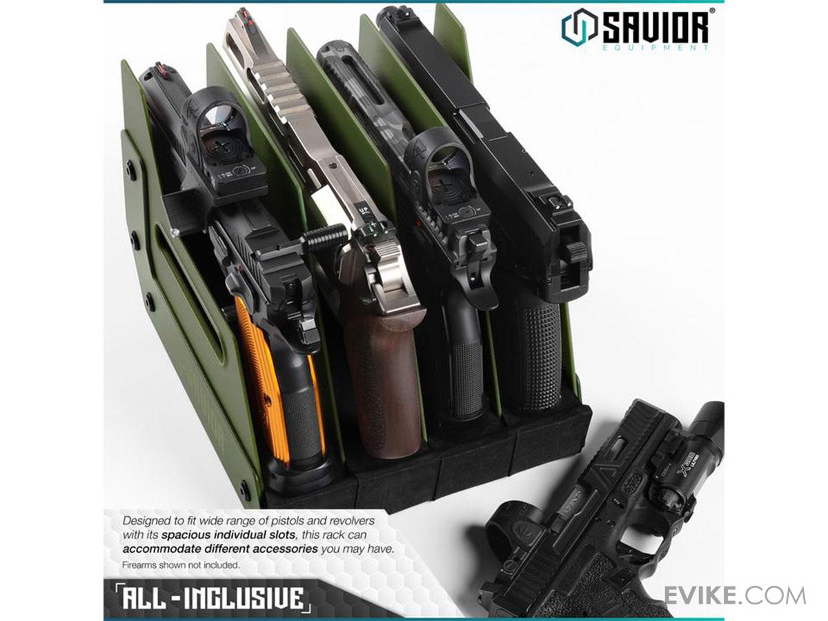 Savior Equipment Pistol Storage Gun Rack (Model: 4 Slot / OD Green ...