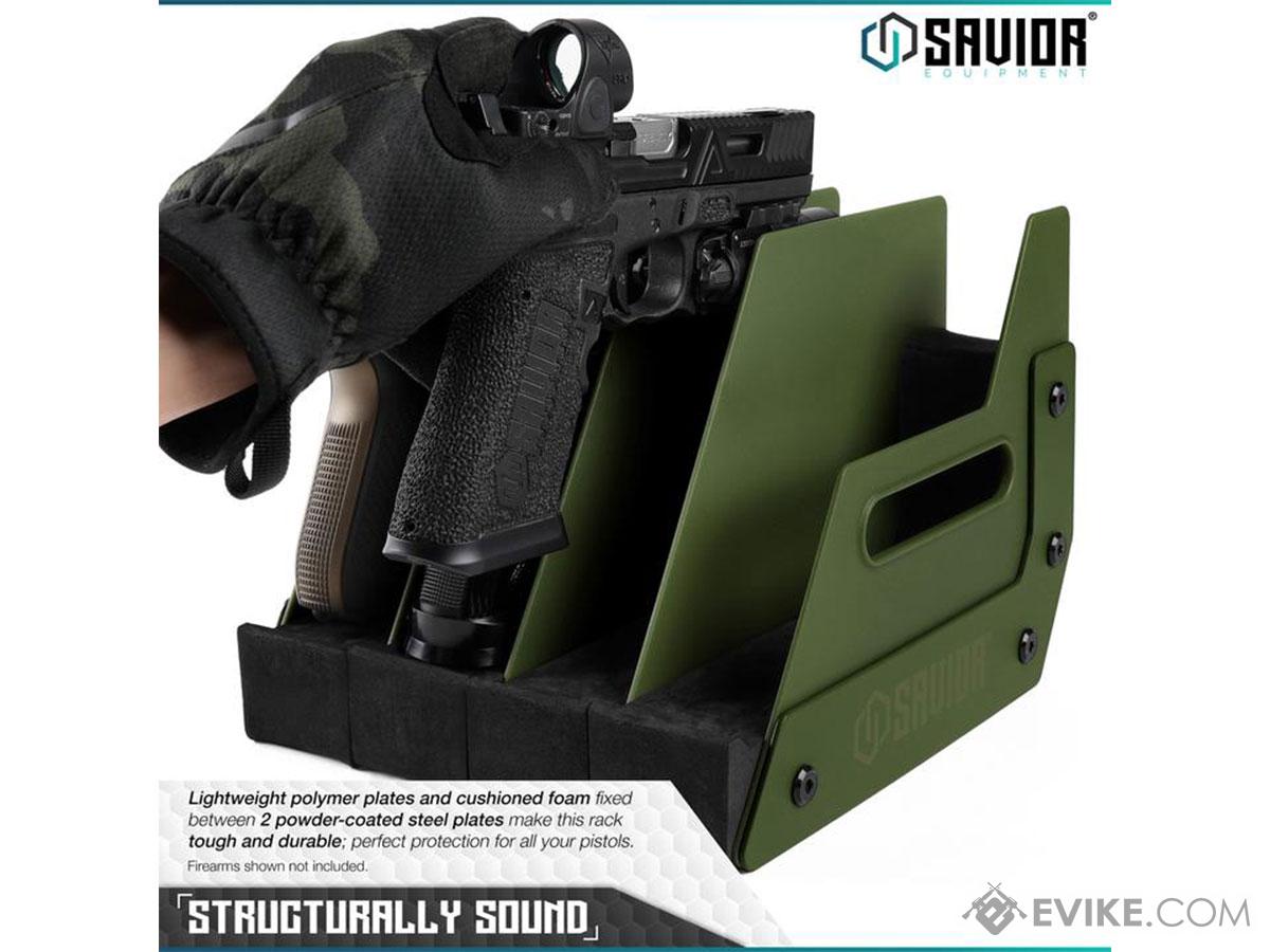 Savior Equipment Pistol Storage Gun Rack (Model: 4 Slot / OD Green ...